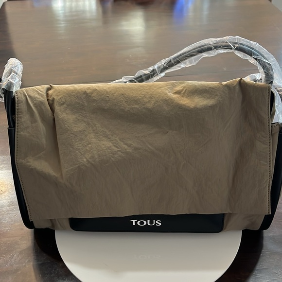 Tous | Bags | Tous Nylon Front Tote Brand New Black Leather | Poshmark